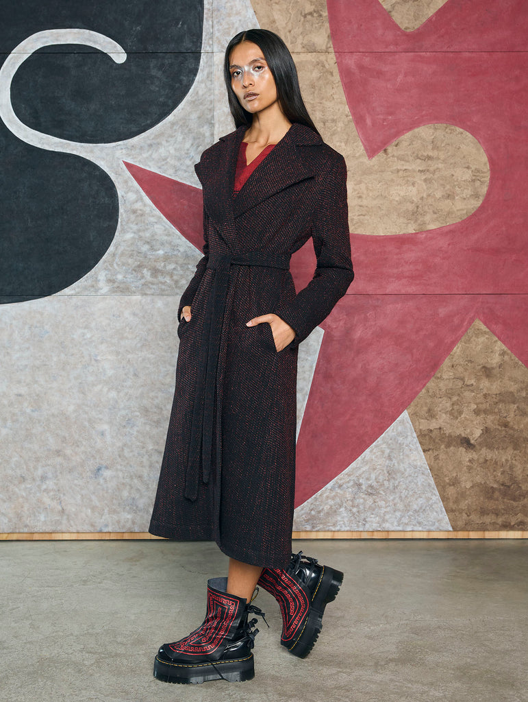 Lazarus Red Marl Coat | Carla Fernandez